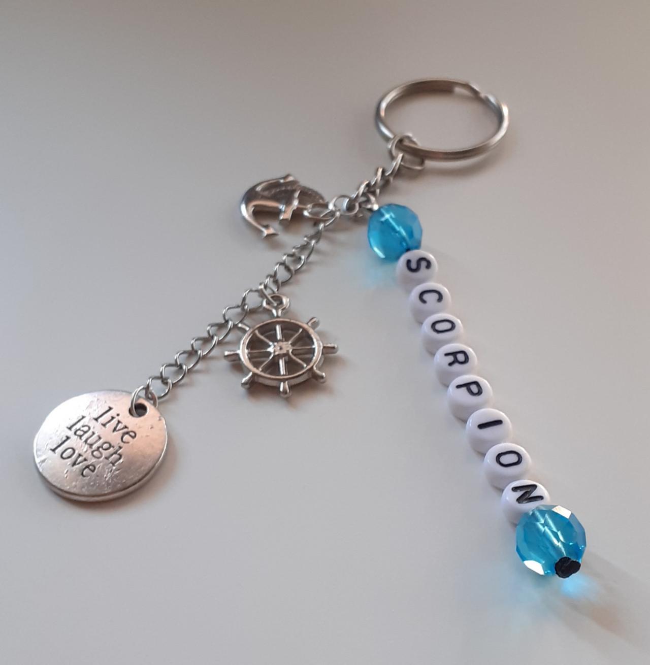 Scorpion Key Ring, Austrian Crystals Key Ring, Key Ring With Pendants ...